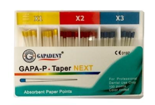 GAPA-P Taper Next Absorbent Paper Points -X1, X2,X3 (60 Points)